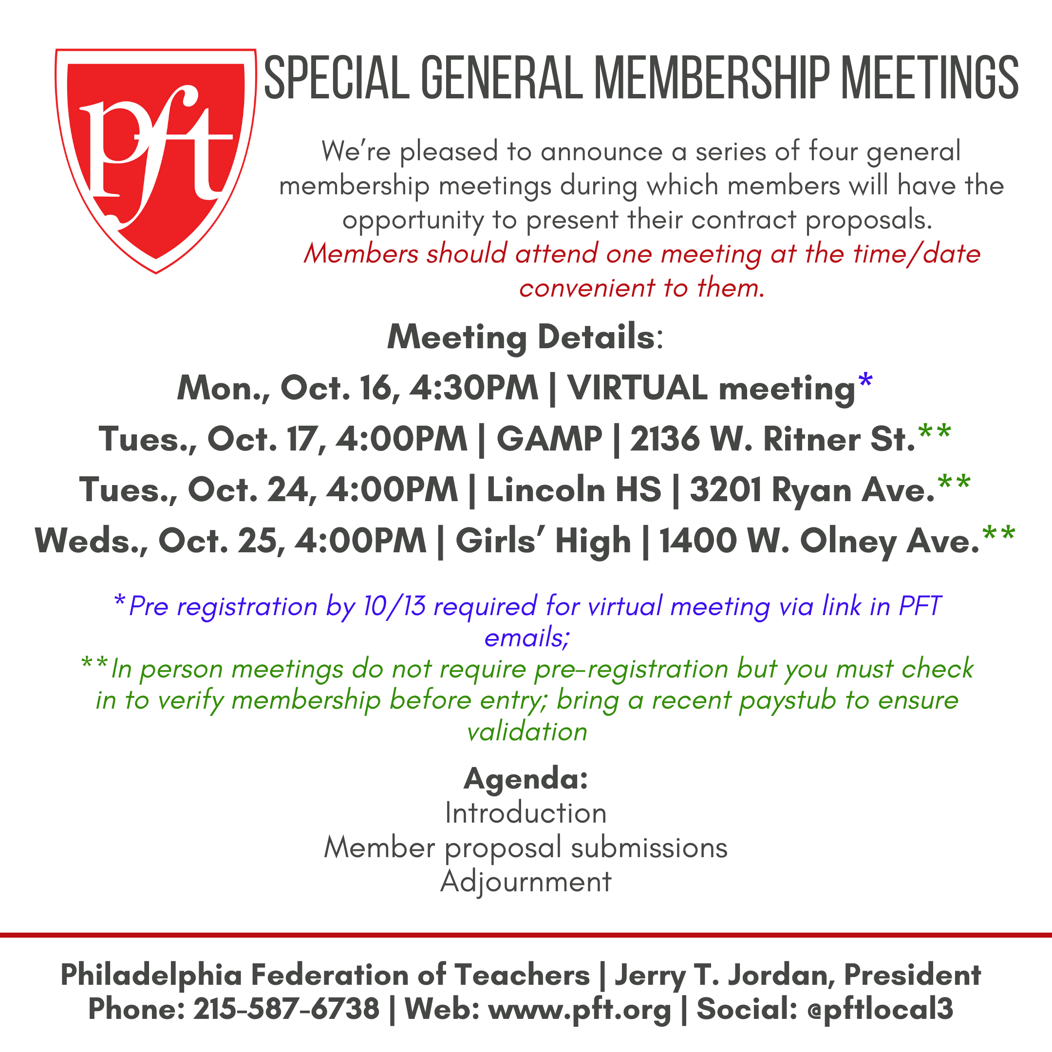Special General Membership Meeting @ GAMP | Philadelphia Federation of ...